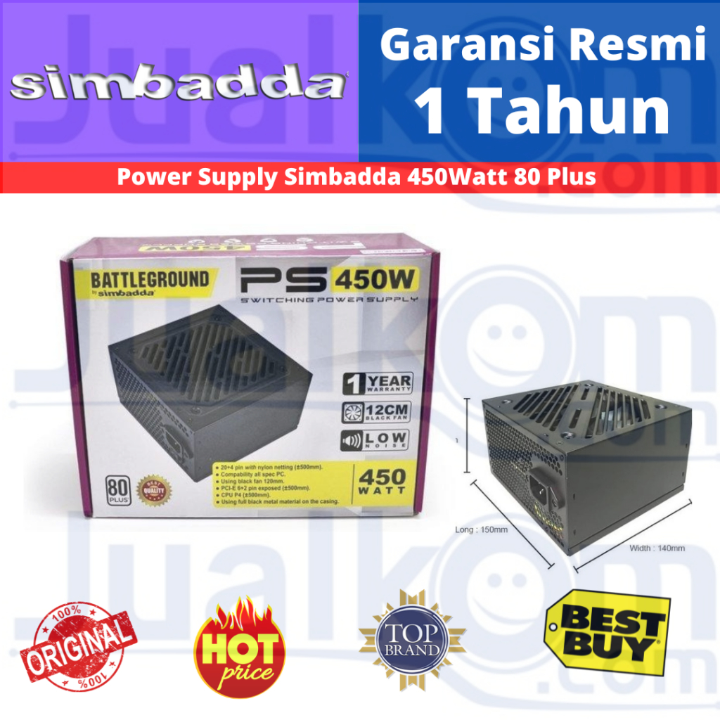 Jual Power Supply Simbadda 450 watt PSU 450W 80 Plus | Shopee Indonesia