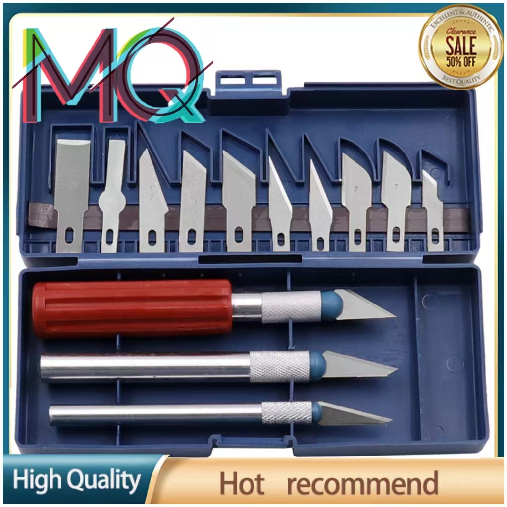 Jual MQ Set Pisau Ukir Seni 13 in 1 Crafting Art Knife with 3 Handle ...