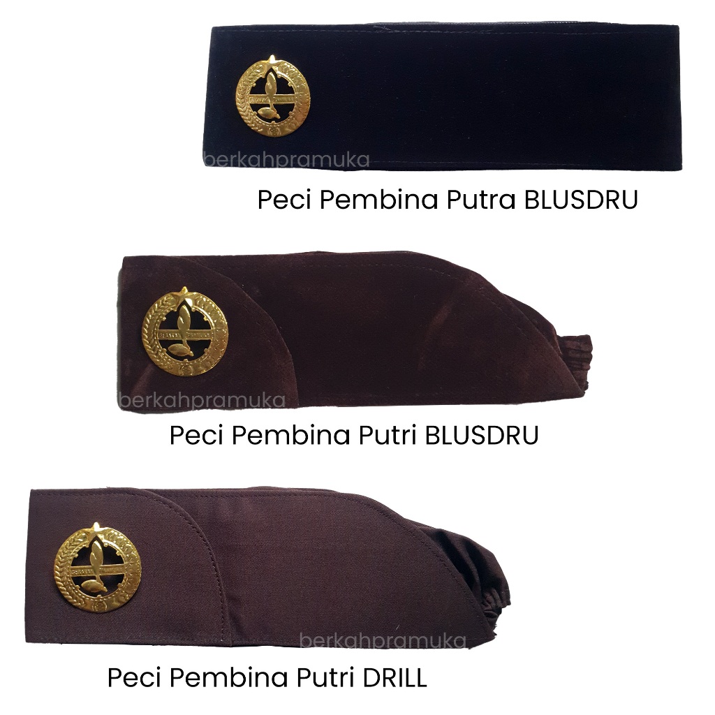 Jual Peci Pembina Pramuka Putra Putri Bahan Drill Bludru | Shopee Indonesia