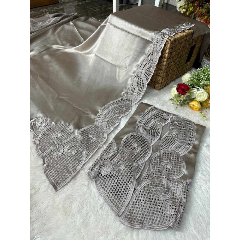 Jual Kain Bordiran Shimer Silk motif Keong | Shopee Indonesia