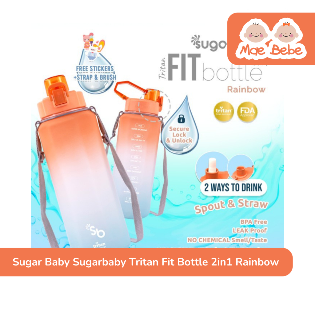 Jual Sugar Baby Tritan Fit Bottle 2in1 Rainbow Botol Minum Orange ...