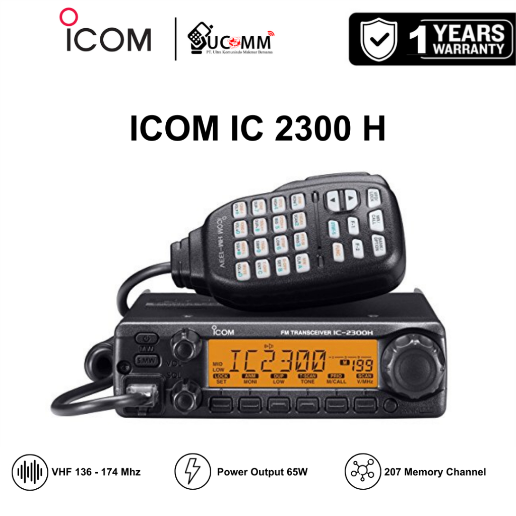 Jual ICOM IC 2300H IC2300H IC 2300 VHF 65WATT Radio RIG MOBIL VHF Transceiver | Shopee Indonesia