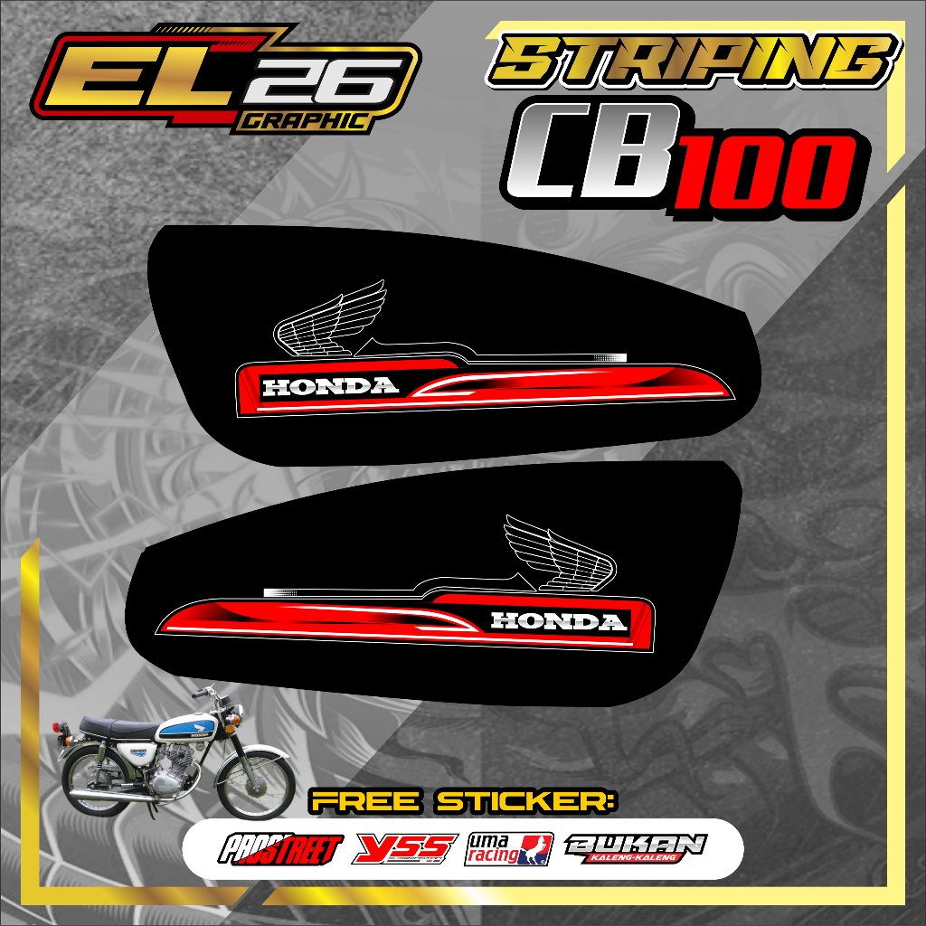 Jual 250 STRIPING STICKER HONDA CB 100 - STICKER HONDA CB 100 MOTIF ...