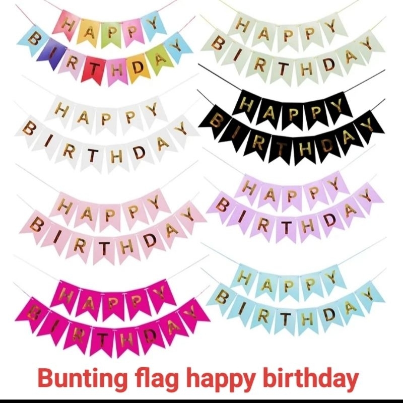 Jual Banner HBD / bunting flag happy birthday | Shopee Indonesia