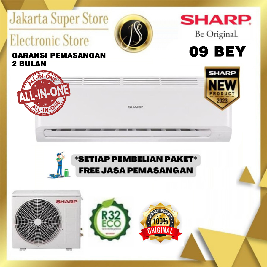 Jual AC SHARP 1 PK SPLIT AHA 09BEY STANDART UNIT ONLY | Shopee Indonesia
