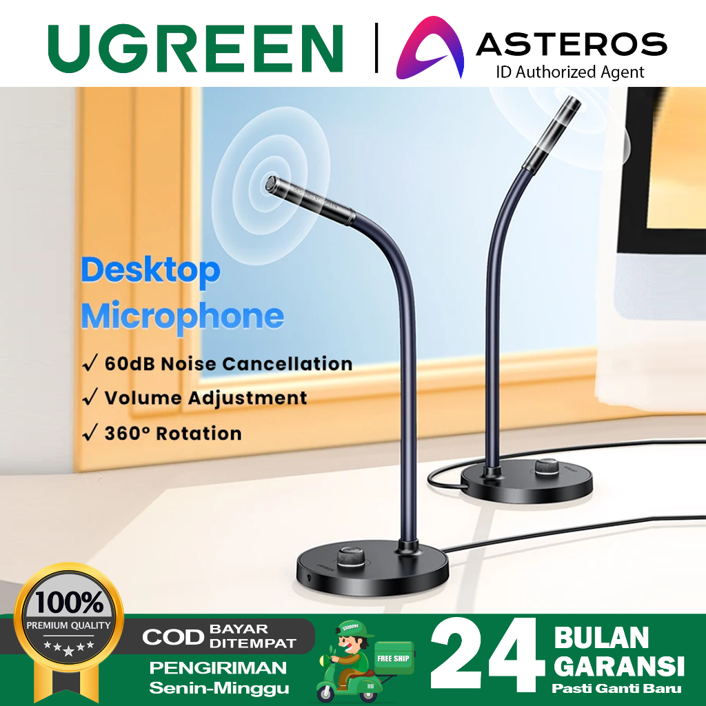 Jual UGREEN USB Desktop Microphone Computer PC Mic for YouTube Streaming, Podcasting, Gaming Mic ...