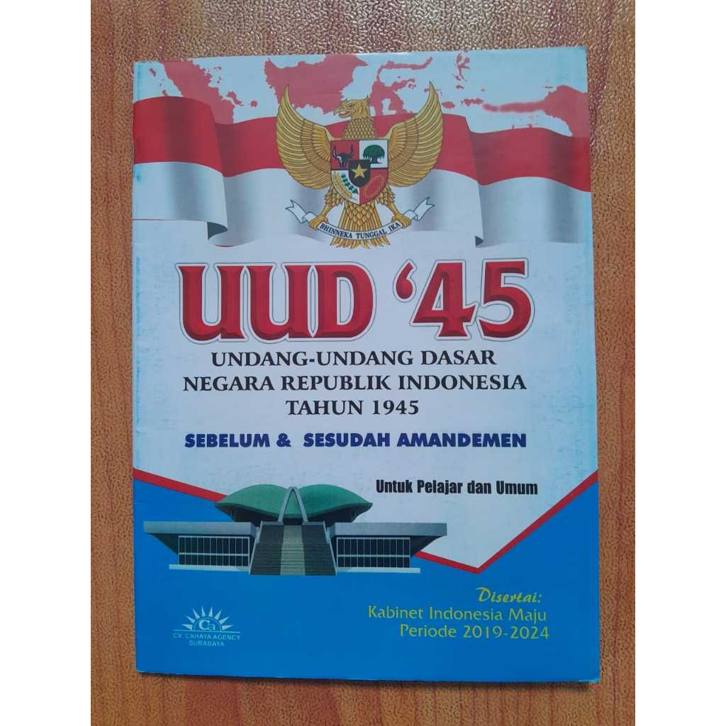 Jual BUKU UUD 1945 terbaru besar/ lengkap kabinet indonesia maju (2019 ...