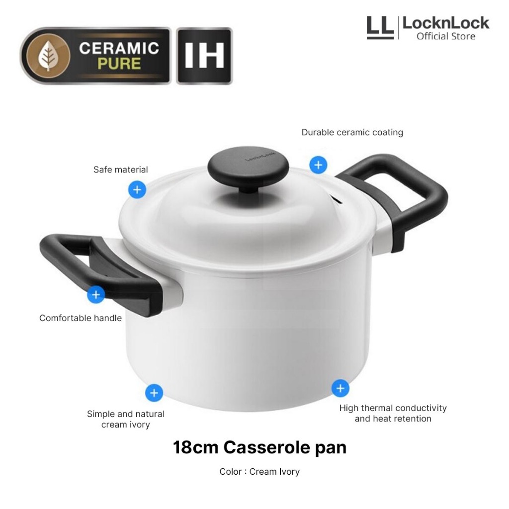 Jual LocknLock Decore Collection Cream Ivory Series Wajan Induksi ...