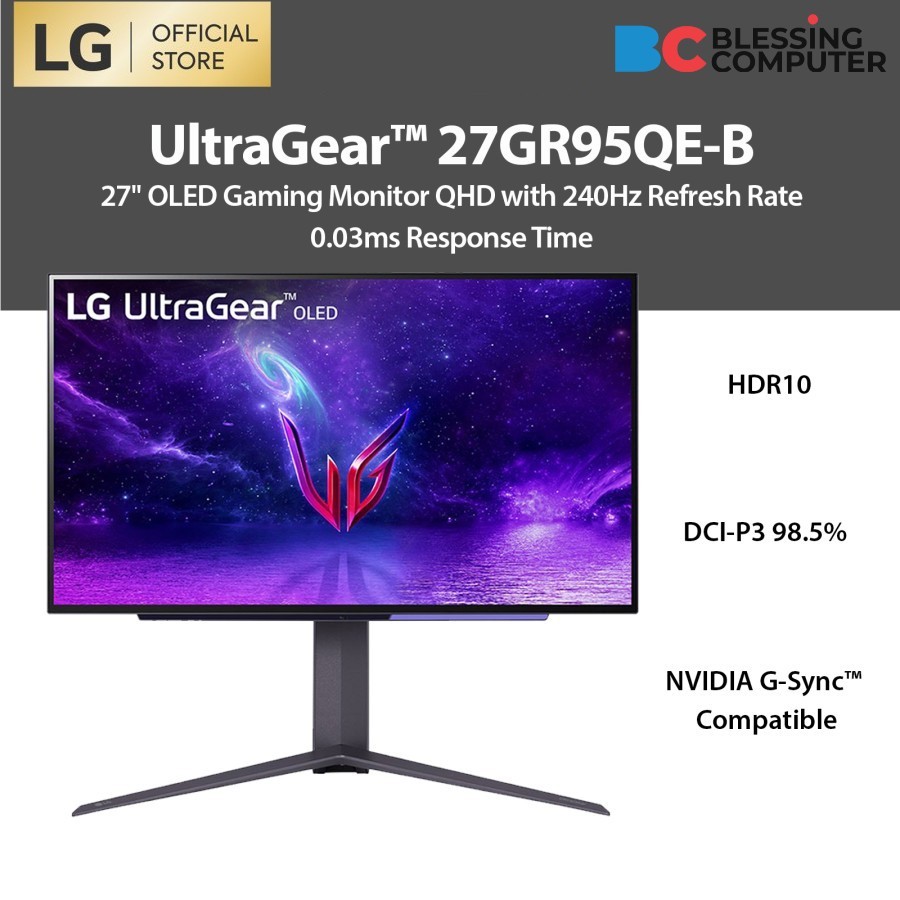 Jual LG 27GR95QE-B 27 UltraGear OLED QHD 240Hz 0.03ms GtG Gaming ...