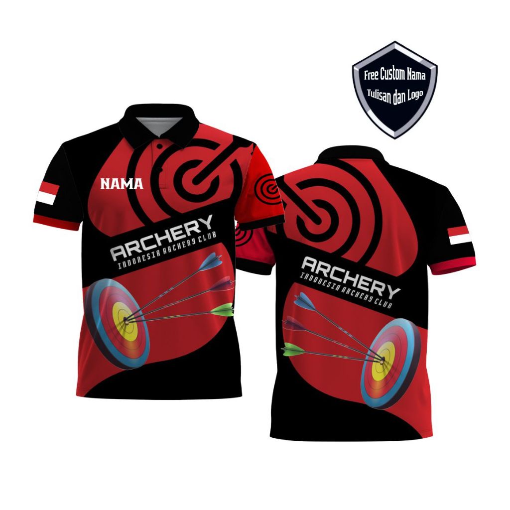 Jual Baju Kaos Kerah wangki Panahan printing custom nama Kaos Polo ...