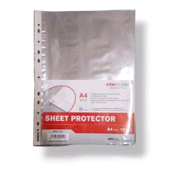 Jual clear sheet file protectors plastik lembaran file A4 F4 (10 lembar ...