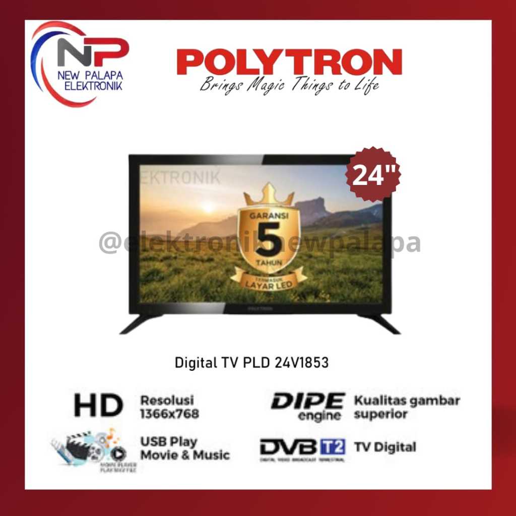 Jual LED Digital Polytron 24inch 24V1853 - Digital TV Polytron 24inch ...