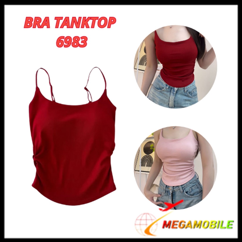 Jual MM BR6983 Tank Top Basic With Cup Wanita Spaghetti Crop Top ...