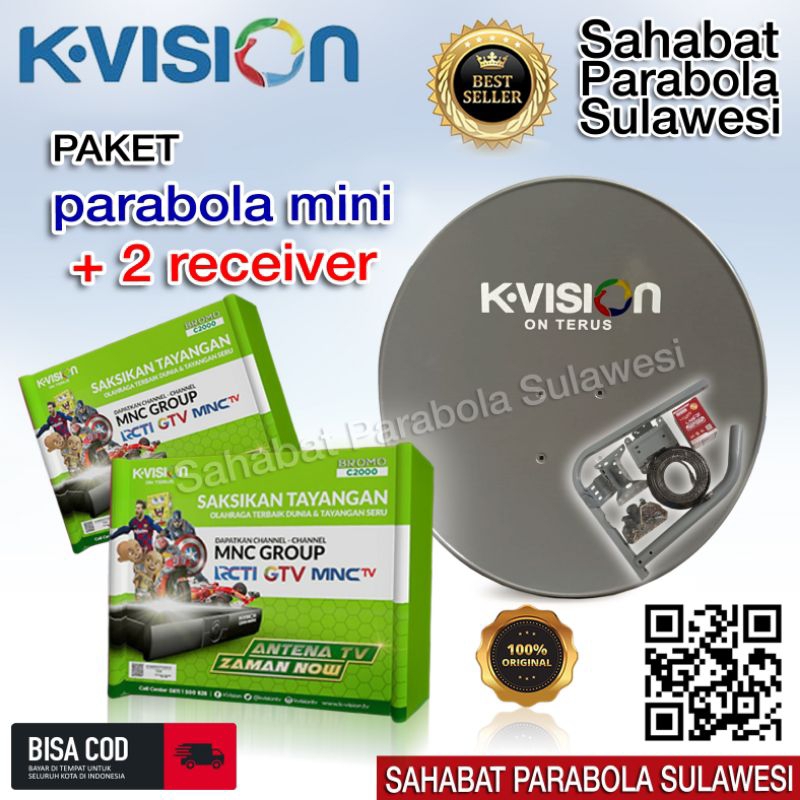 Jual PAKET PARABOLA 75 CM +2 RECEIVER K-VISION C-2000 ORIGINAL | Shopee ...