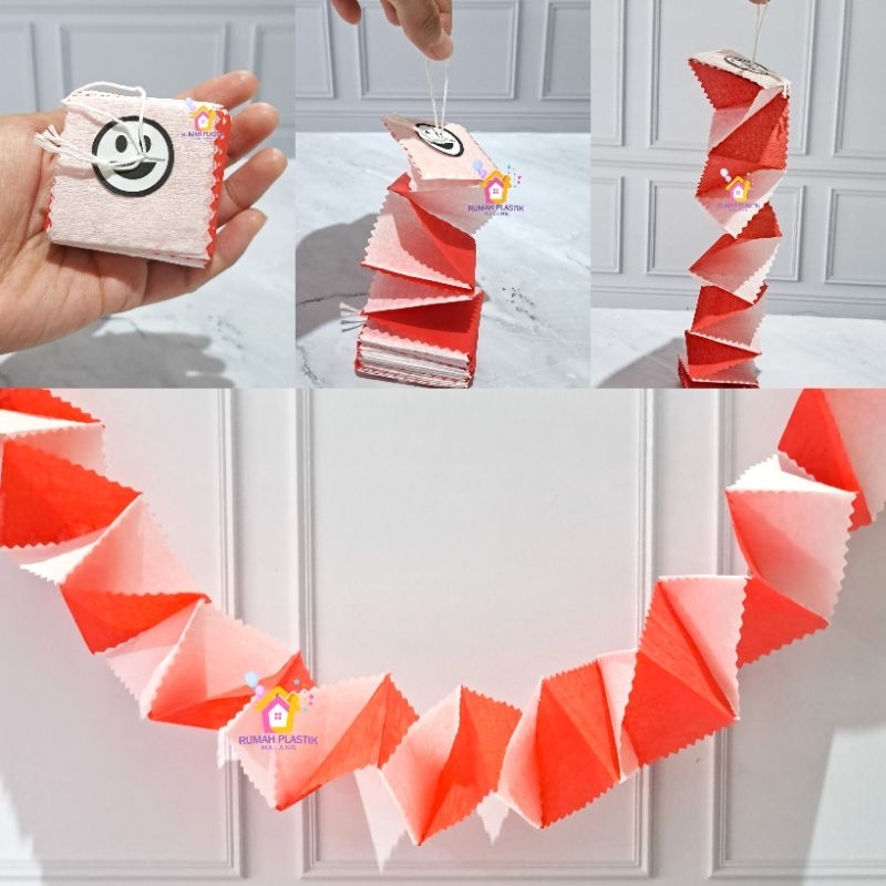 Jual kertas krep rantai merah putih rangkaian hiasan 17 agustus ...
