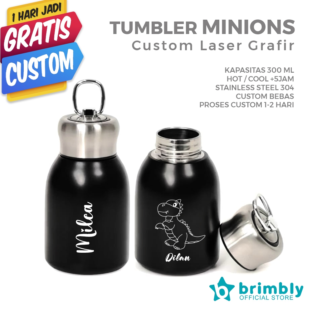 Jual Botol Minum mini 300ml Stainless steel 304 GRATIS CUSTOM NAMA/LOGO ...