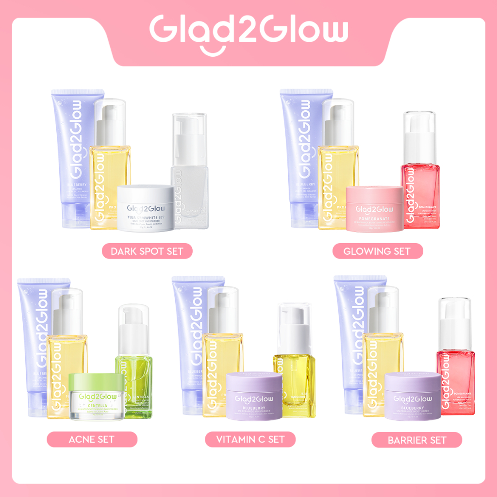 Jual 【PRE-ORDER】Glad2Glow 4pcs Bundle 4in1 Paket Skincare Moisturizer ...