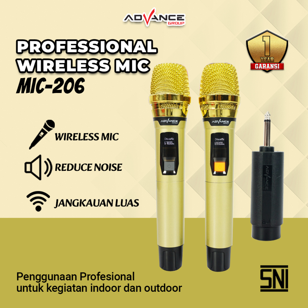 Jual Professional ADVANCE Double Digital Wireless Mic Microphone/Mikrofon Bluetooth Profesional ...