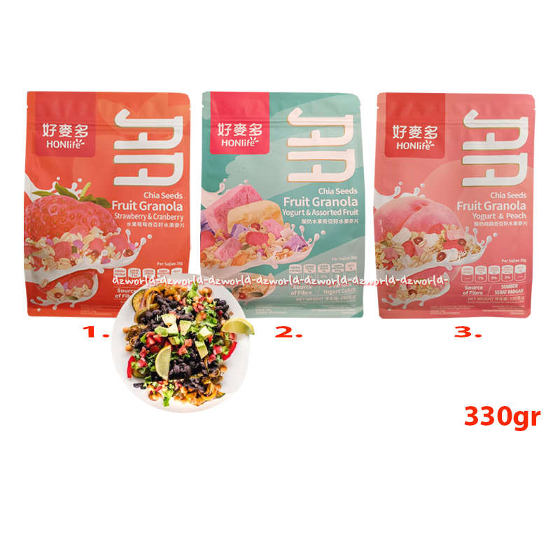 Jual Honlife 330gr Chia Seeds Fruit Granola Strawberry Cranberry Yogurt ...