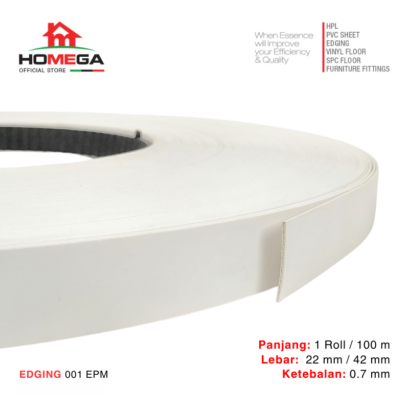 Jual HOMEGA PVC Edging- Pelapis Meja PVC - Tekstur Matt White Doff ...