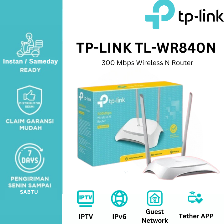 Jual TP LINK TP-LINK TL-WR840N 300Mbps Wireless Router TP LINK | Shopee ...