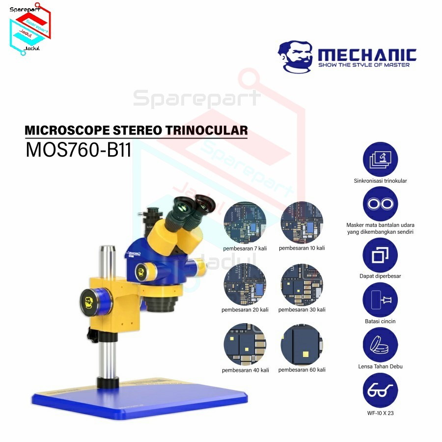 Jual Mechanic MOS760-B11 Trinocular Microscope Stereo Trinokular ...