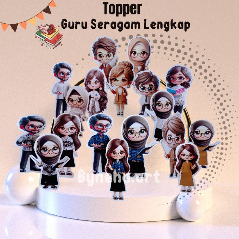 Jual (5pcs) Topper guru buket hari guru topper hari guru seragam ...