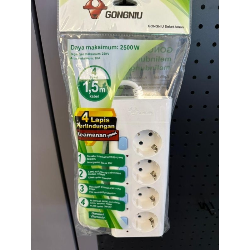 Jual Stop kontak 4 lubang Gongniu GNID-G3040 Tombol On/Off ( Multi Switch ) | Shopee Indonesia