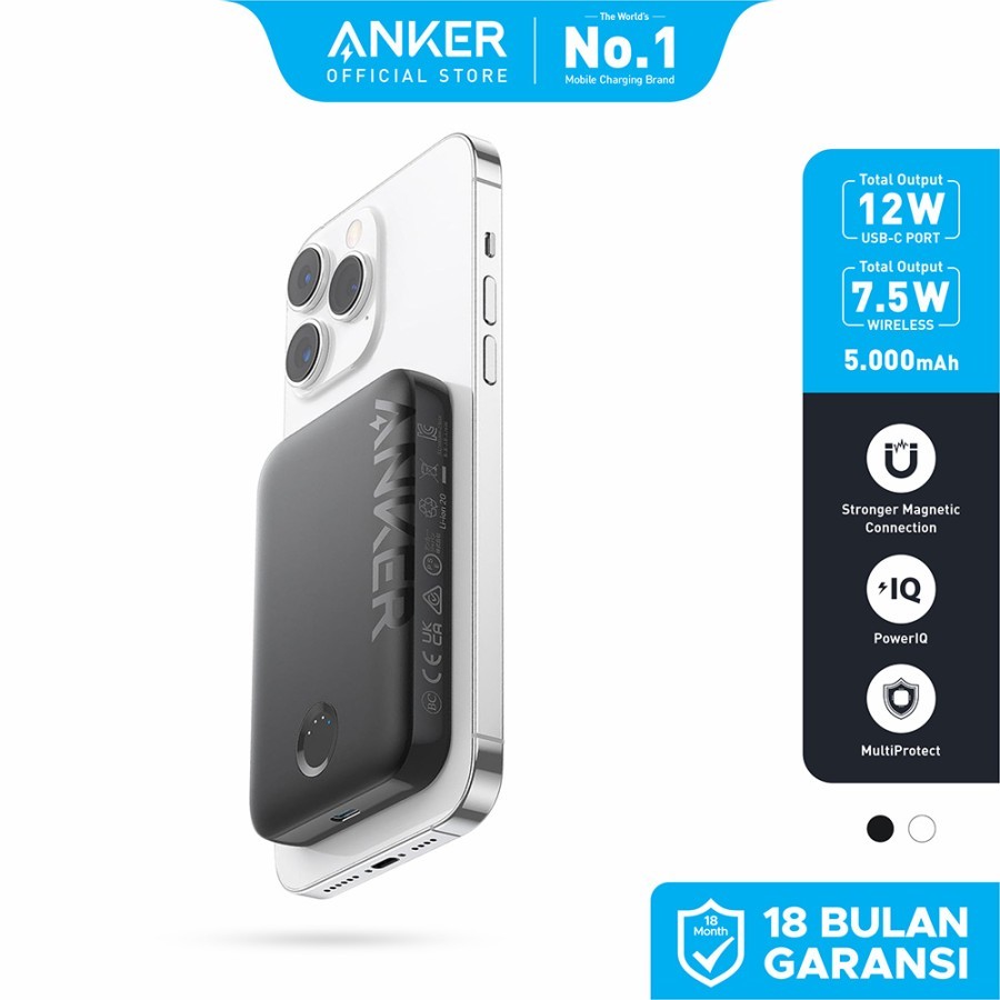 Jual Anker 321 Powerbank Wireless Magnetic 5000mAh 12W MagGo USB C ...
