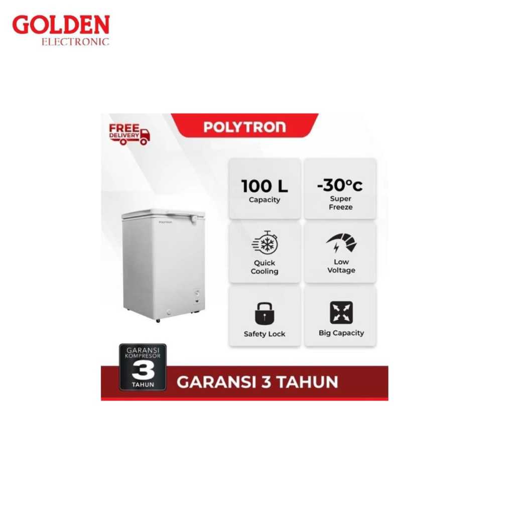 Jual Chest Freezer Box POLYTRON PCF 118 / PCF-118 Kapasitas 100 Liter ...