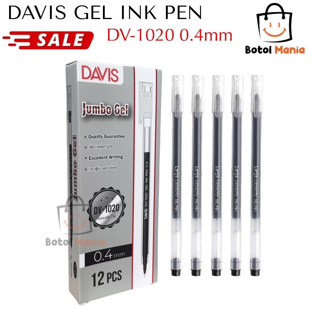 Jual BM - ATK021 DAVIS DV-1020 NEEDLE TIP GEL INK PEN 0.4MM / PULPEN ...