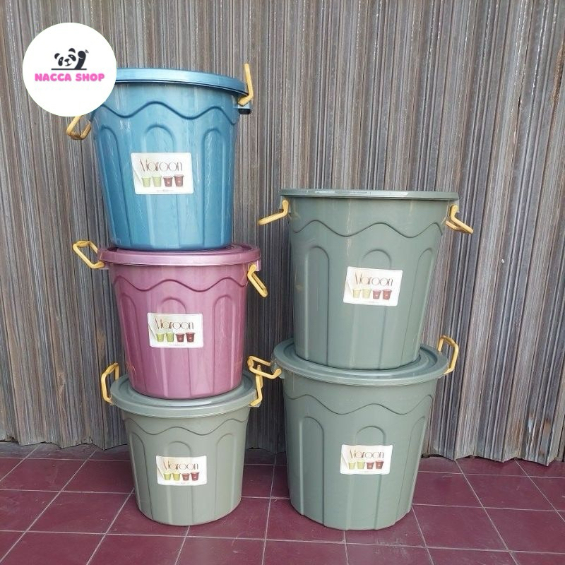 Jual Ember Plastik Maroon Great Tutup Warna / Tong Air Metalik Jumbo 80L / 80 Liter | Shopee ...