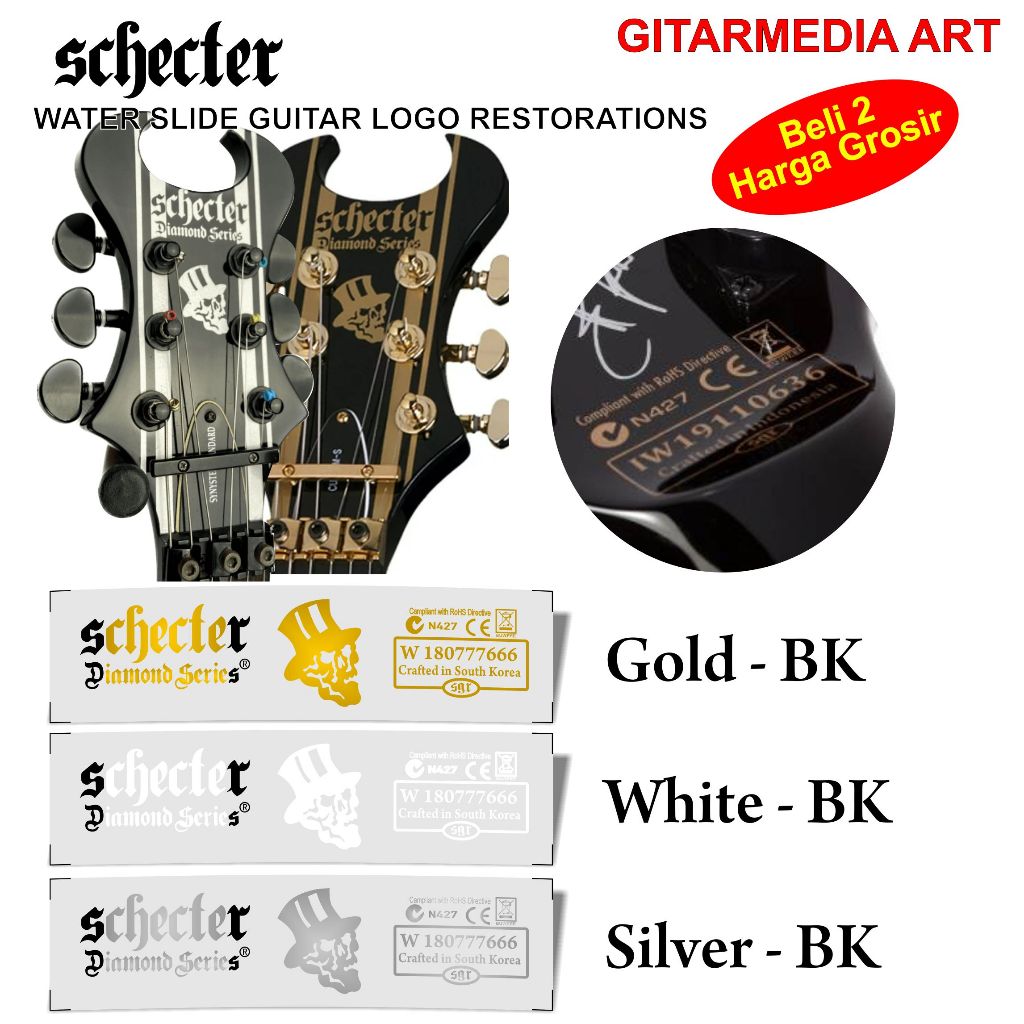 Jual logo schecter synyster gate diamons series waterslide decal ...