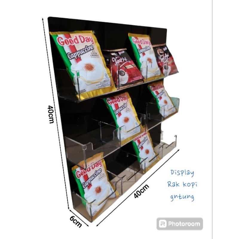 Jual display kopi akrilik // rak kopi tipe gantung | Shopee Indonesia