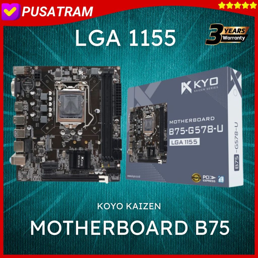 Jual Motherboard KAIZEN B75 M.2 NVME LGA 1155 DDR3 B75 GARANSI RESMI 3 THN | Shopee Indonesia