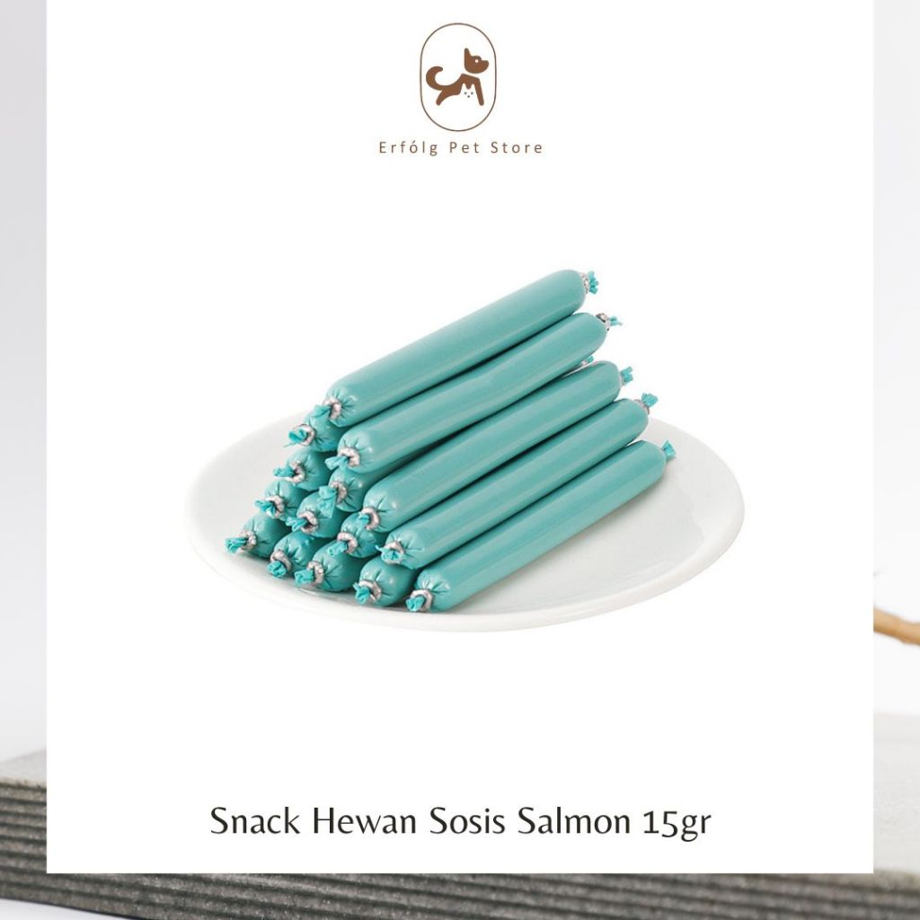 Jual Snack Sosis Kucing Anjing 15gr rasa SALMON (BIRU) | Shopee Indonesia