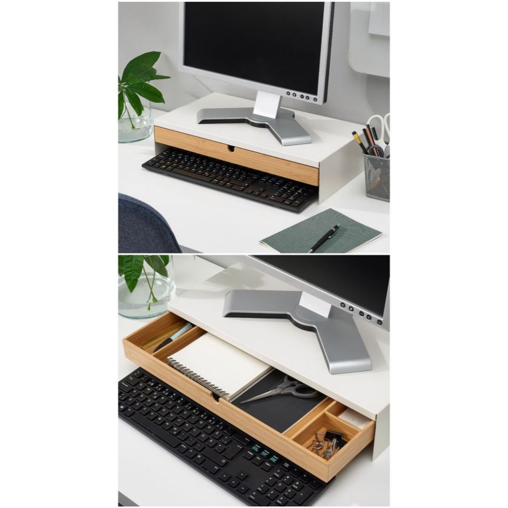 Jual Meja Monitor Kayu Laci Estetik | Shopee Indonesia