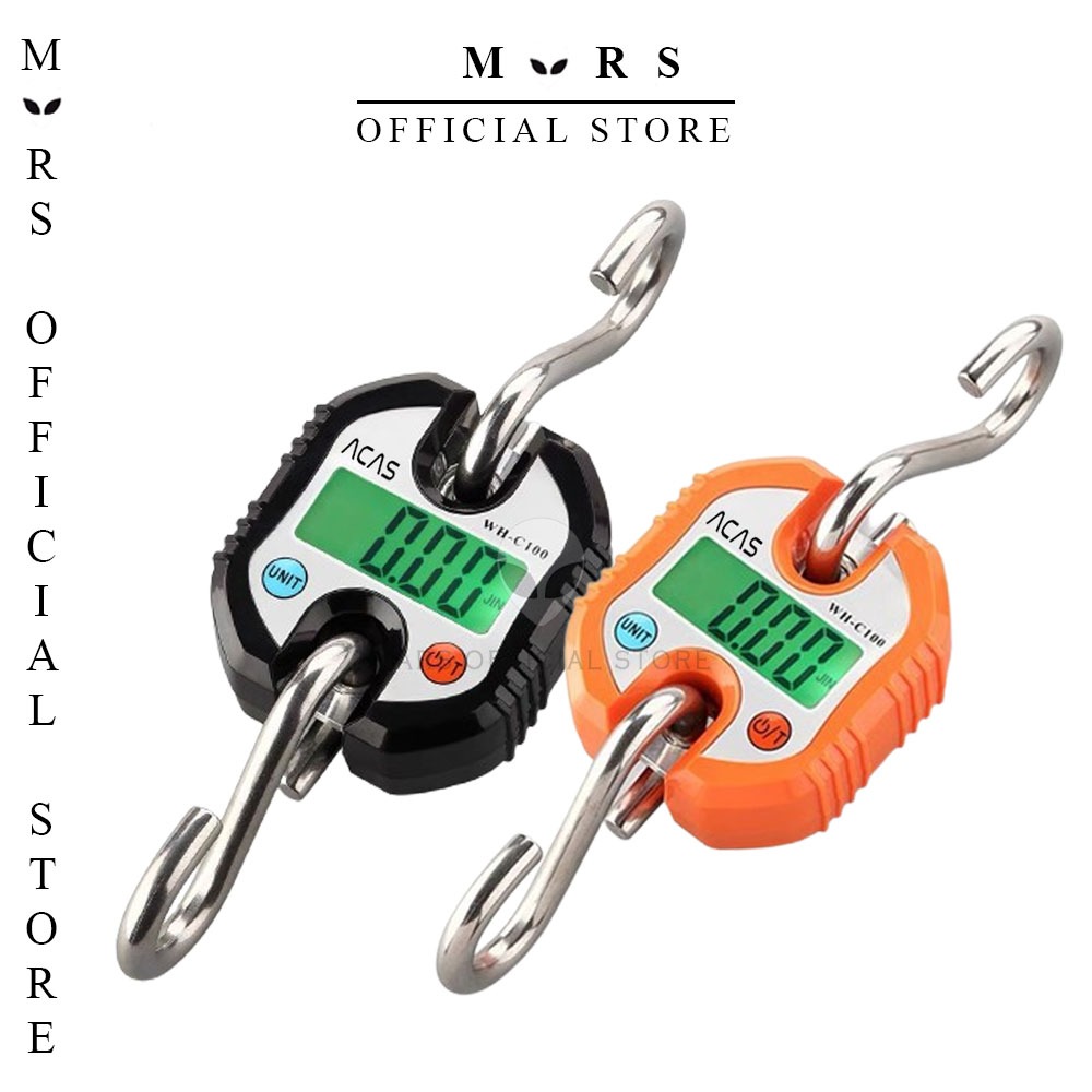 Jual WH-C100 150 KG Timbangan Gantung Besi Digital LED Mini Orange Hitam LCD Smart Crane Hook ...