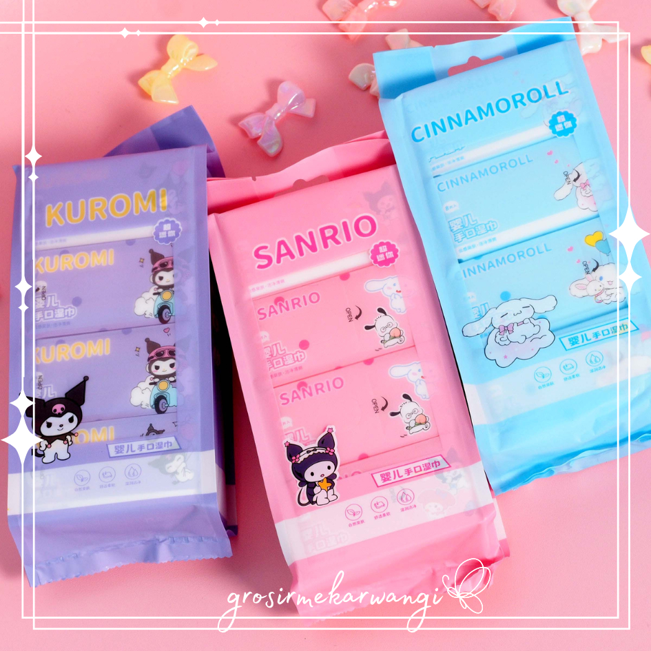 Jual Tissue Basah Mini PER PAK Sanrio Kuromi Tisu Basah Kecil Lucu ...