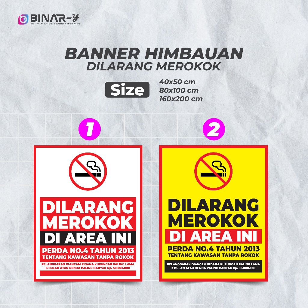 Jual Spanduk Banner Dilarang Merokok 1 hari jadi | Shopee Indonesia