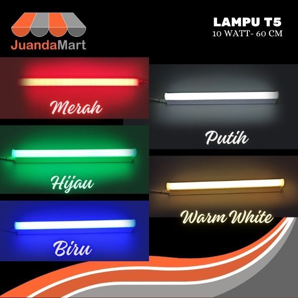 Jual Lampu TL Neon T5 LED 10W 60cm Tube Warna Warni | Shopee Indonesia