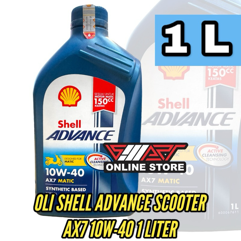 Jual OLI SHELL ADVANCE AX7 SCOOTER MATIC 10W/40 1 LITER | Shopee Indonesia