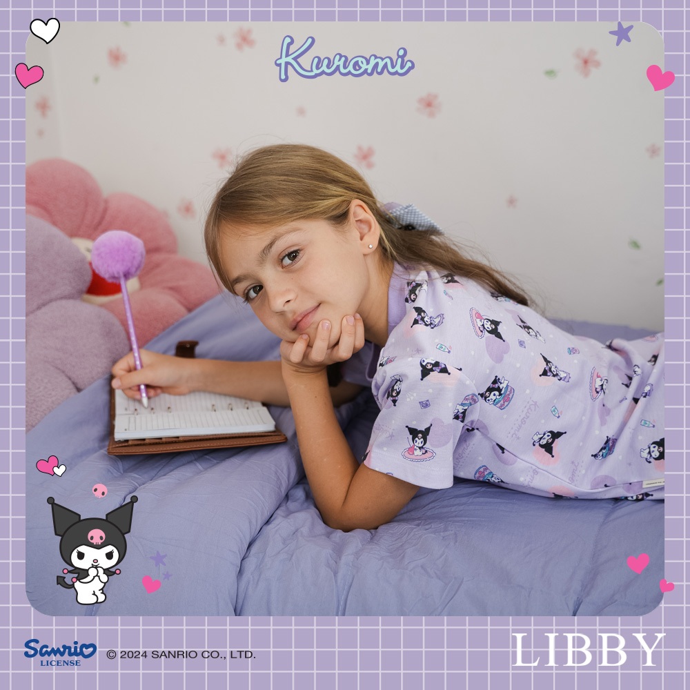 Jual LIBBY Sanrio Setelan Piyama Anak Besar Perempuan Kuromi Cinnamoroll Hello Kitty (1 Stel ...