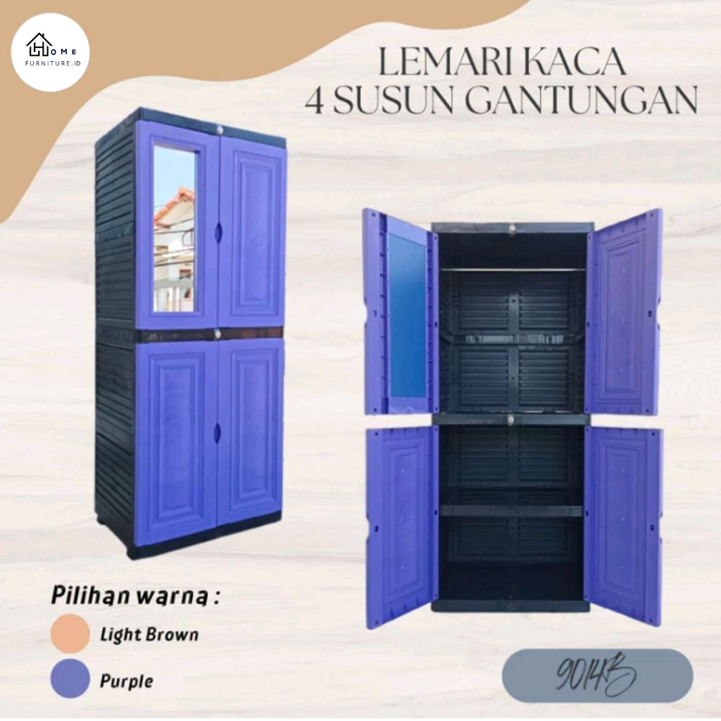 Jual 9014 B | LEMARI PLASTIK PINTU PANJANG | LEMARI RAKIT JUMBO 4 ...