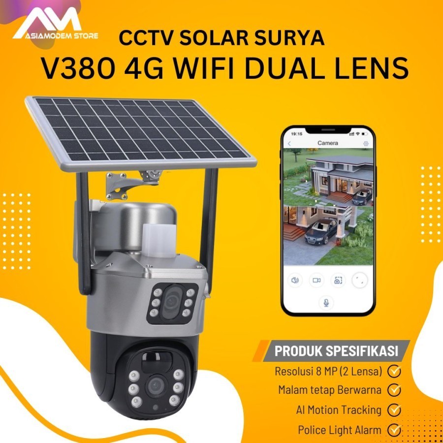Jual CCTV IP Camera 4G SIM Card GSM Solar Panel Surya Tenaga Matahari ...