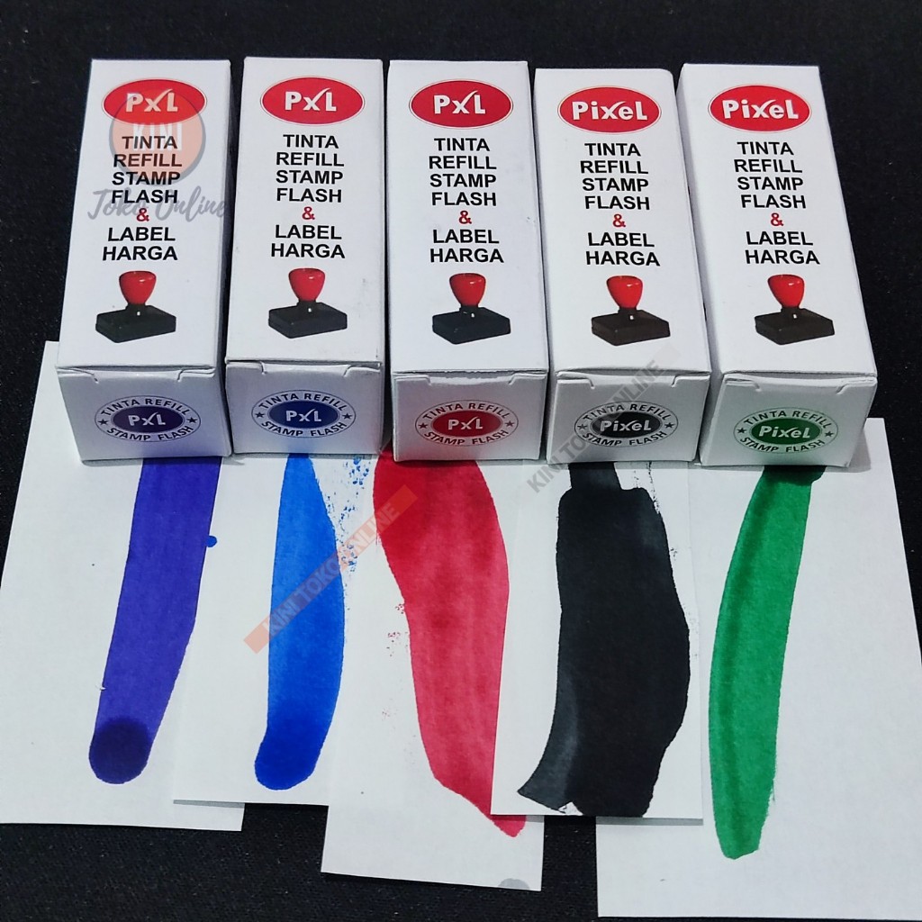 Jual PIXEL Tinta Stampel Otomatis Isi Ulang Refill Flash Stamp Warna ...