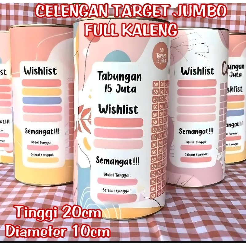 Jual Celengan Target Jumbo Full Kaleng 20x10 Celengan Buka Tutup Murah ...