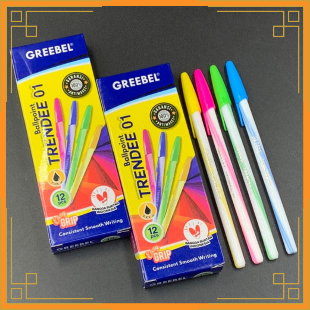 Jual GREEBEL Pena ballpoint trendee 01 semi gel (12 pcs) | Shopee Indonesia