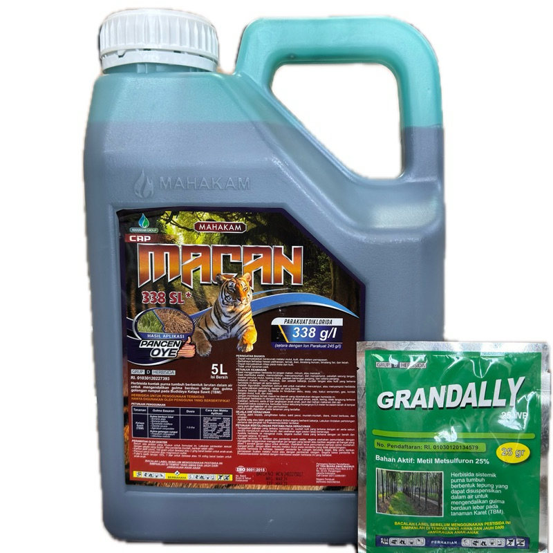 Jual HERBISIDA KONTAK CAP MACAN 338 SL 5 LITER MAHAKAM/RACUN GULMA DAUN ...