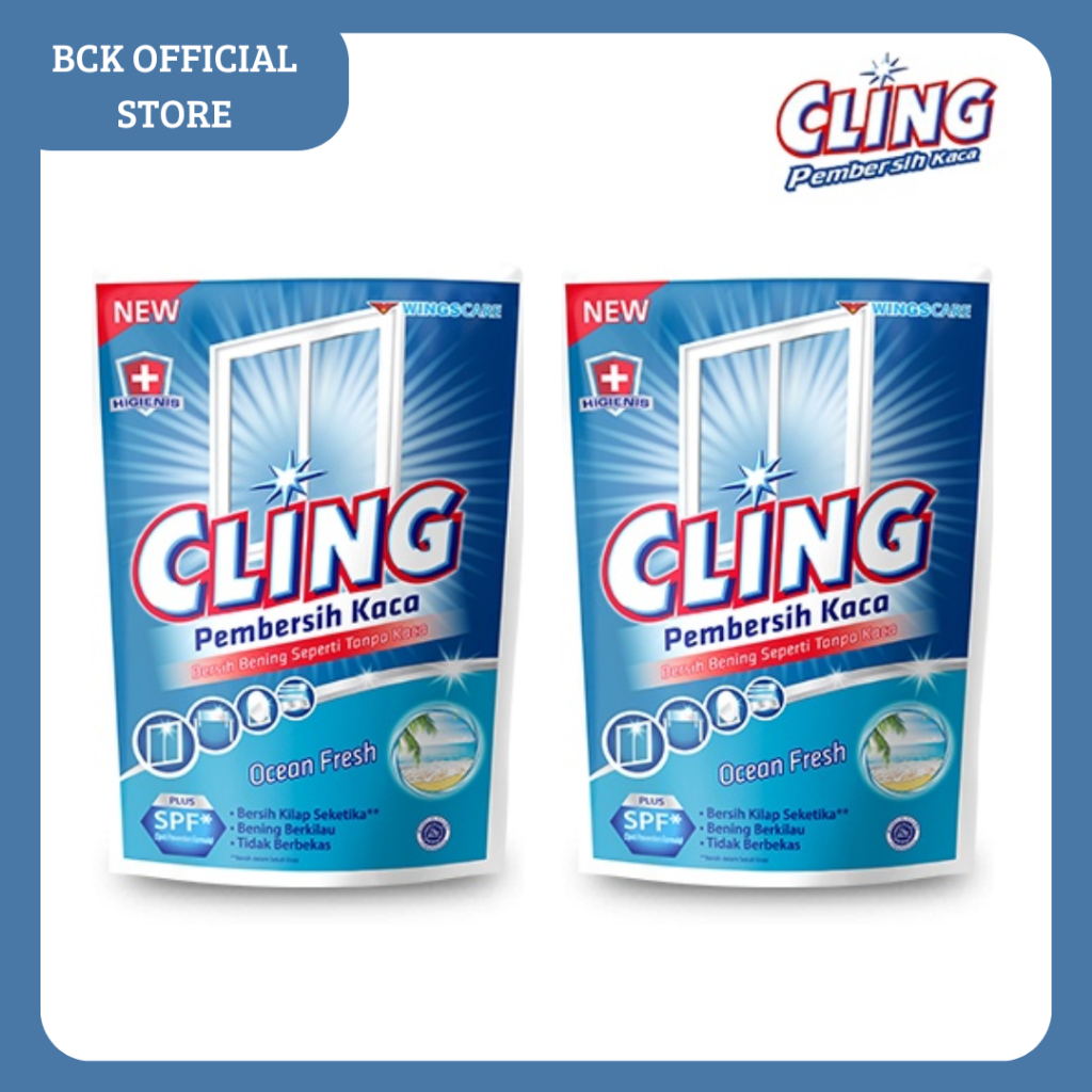 Jual Cling Pembersih Kaca Biru Ocean Fresh Kemasan Refil 425ml (Pcs ...